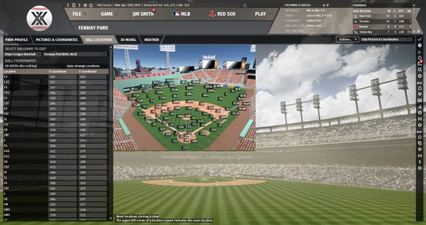 Use the Select Ballpark drop-down to choose a ballpark to edit. You can ...